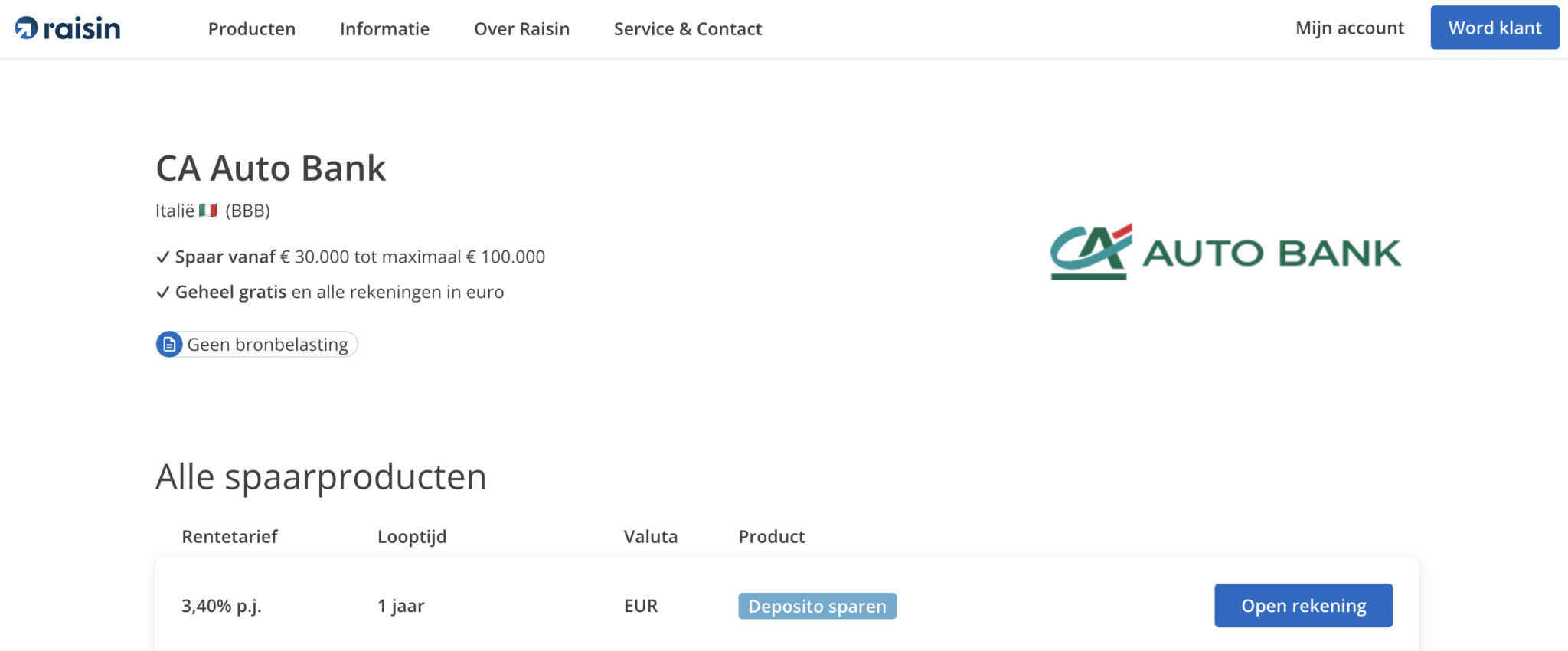 CA Auto Bank review en ervaringen: Nieuwe aanbieder deposito sparen