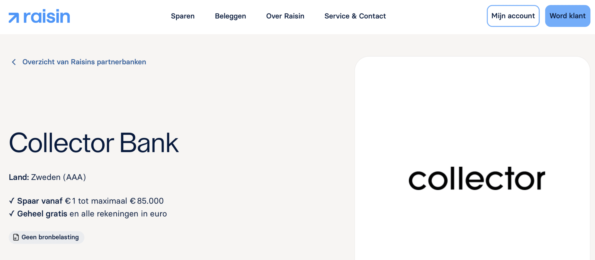 Collector Bank Review 2025: Sparen via Raisin met een concurrerende ...